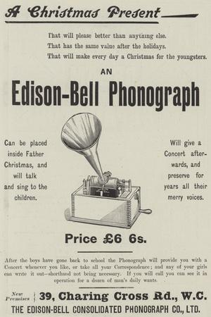 'Advertisement, Edison-Bell Phonograph' Giclee Print | AllPosters.com