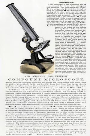 'Advertisement for a Compound Microscope, US, 1870s' Giclee Print ...