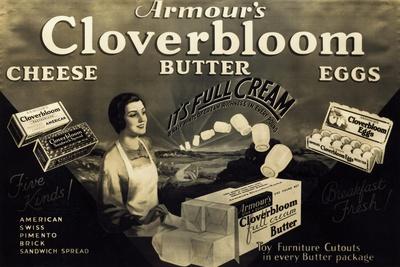 'Advertisement for Cloverbloom Milk and Butter Products' Giclee Print ...