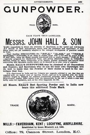 'Advertisement for Gunpowder by Messrs. John Hall and Son' Giclee Print ...