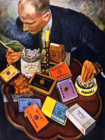 'Advertisement for 'Manoli Cigarettes', Printed in Berlin, 1927' Giclee ...