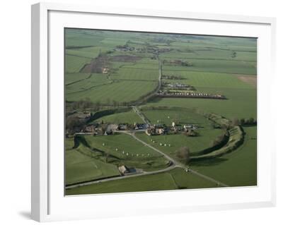 'Aerial View of Avebury, Unesco World Heritage Site, Wiltshire, England ...