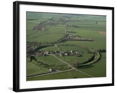 'Aerial View of Avebury, Unesco World Heritage Site, Wiltshire, England ...
