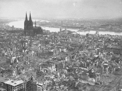 'Aerial View of Cologne Showing Devastation of Allied Air Raids ...
