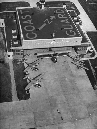 'Aerial View of Hangar and Airplanes at a US Coast Guard Air Station ...