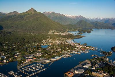 'Aerial view of Sitka, Baranof Island, Alexander Archipelago, Southeast ...