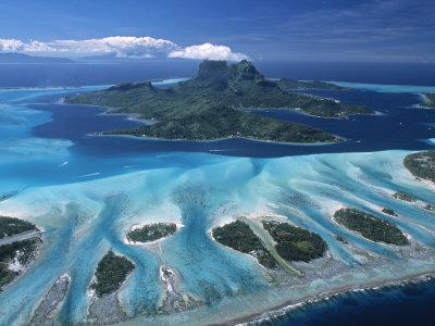 'Aerial View over Bora Bora, French Polynesia' Photographic Print ...