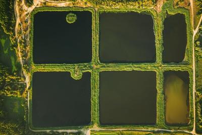 Aerial View Retention Basins, Wet Pond, Wet Detention Basin Or ...