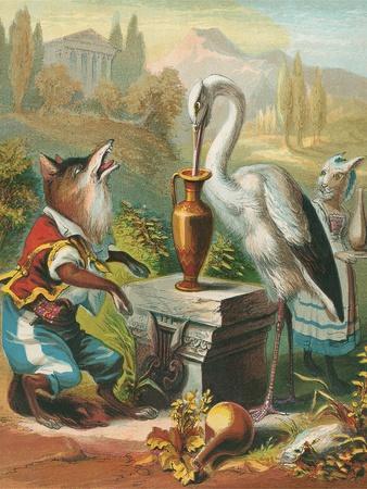 'Aesop's Fables, the Fox and the Stork' Prints | AllPosters.com