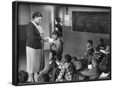 'African-American Teacher and Children in Segregated School Classroom ...