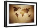'Aged World Map on Dirty Paper' Art | AllPosters.com