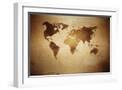 'Aged World Map on Dirty Paper' Art | AllPosters.com