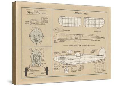 'Airplane Plan' Stretched Canvas Print - The Vintage Collection ...