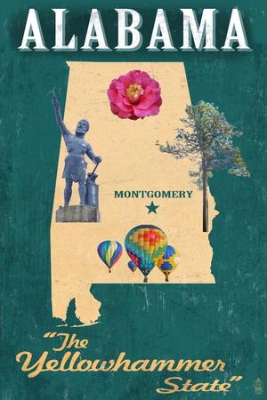 'Alabama - State Icons' Posters - Lantern Press | AllPosters.com