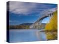 'USA, Vermont, Lake Champlain, Chimney Point Bridge Between Chimney ...