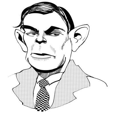 'Alan Turing - caricature of English mathematician, 1912 - 1954' Giclee ...