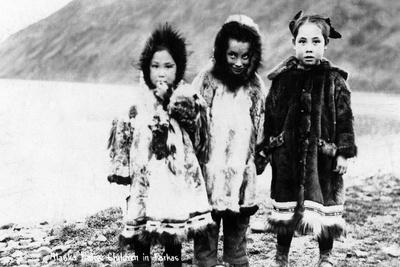 'Alaska - Native Children in Parkas' Posters - Lantern Press ...