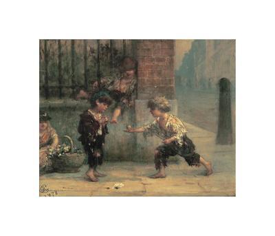 'Playing with a Top' Premium Giclee Print - Albert Ludovici ...