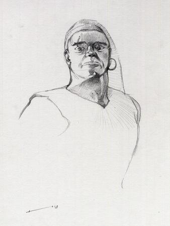 Portrait of a Pirate (Privateer) or Bust of a Sailor. Drawing by ...