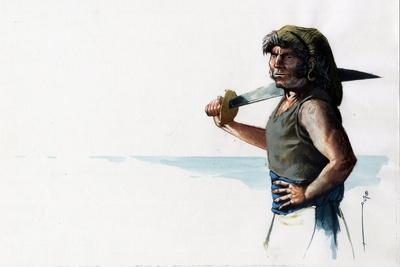 'Portrait of a Pirate (Privateer) or Sailor with a Sword Looking at the ...