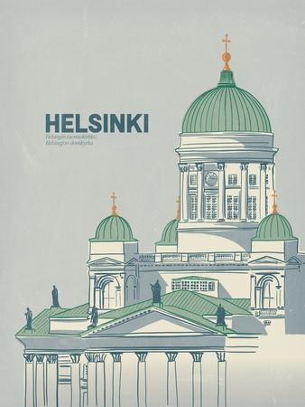Helsinki Cathedral Travel Poster Giclee Print - Alexandra Weise ...