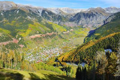 'Colourful Mountains and Panoramic Vew of Telluride, Colorado during ...