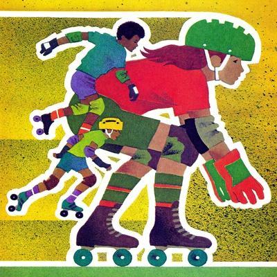'Roller Skate Race - Jack & Jill' Giclee Print - Allan Eitzen ...