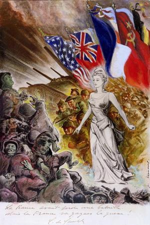 'Allegory of the French Resistance, with the Signature of Charles De ...