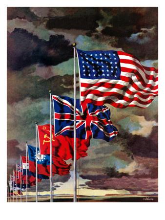 '"Allied Forces Flags," July 3, 1943' Giclee Print - John Atherton ...
