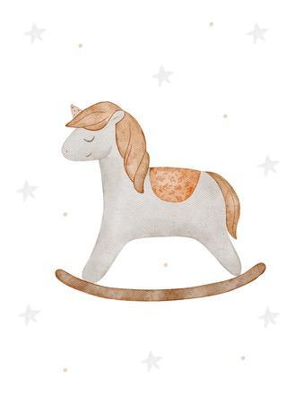 'Boho Watercolor Rocking Horse' Posters - Allure Art | AllPosters.com