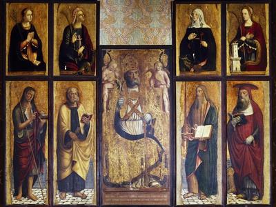 'Altarpiece with St Ambrose and Eight Saints, Detail, by Giovanni ...