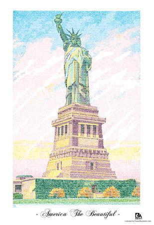 'America the Beautiful Lyrics Poster' Poster | AllPosters.com