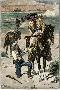 American Cavalry Scouts following the Trail of Indian Warriors in the ...