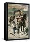 American Cavalry Scouts following the Trail of Indian Warriors in the ...