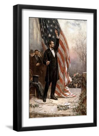 'American Civil War Painting of President Abraham Lincoln Holding the ...