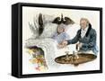 American Colonial Doctor Taking the Hen of a Sick Person Lying in Bed ...