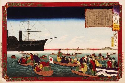 'American Navy Commodore Matthew Perry arrives in Japan, August 7, 1853 ...