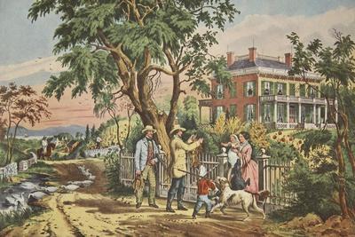 'American Country Life - October Afternoon,Pub. 1855, Currier & Ives ...