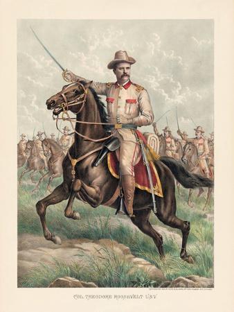 'Col. Theodore Roosevelt, U S V, Pub. 1899 (Colour Litho)' Giclee Print ...
