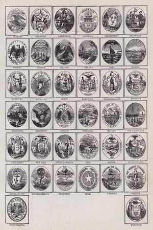 'Seals of the United States (Engraving)' Giclee Print - American School ...