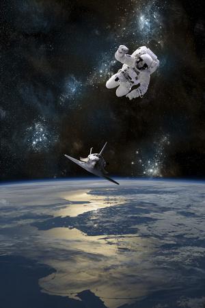 'An Astronaut Drifting in Space Is Rescued by a Space Shuttle Orbiting ...