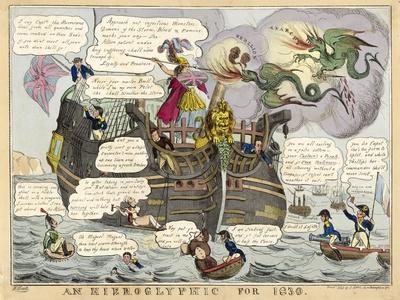 'An Hieroglyphic for 1830, Pub. 1830 (Hand Coloured Engraving)' Giclee ...