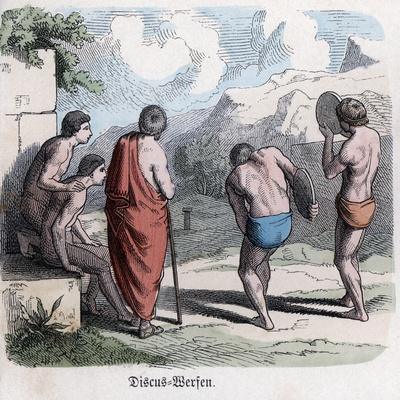 'Ancient History. Greece. Athletic competitions, discus game. German ...