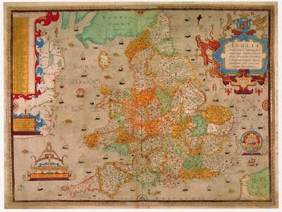 'Ancient Map of England 1579' Giclee Print - Christopher Saxton ...