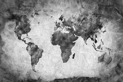 'Ancient, Old World Map. Pencil Sketch, Grunge, Vintage Background ...