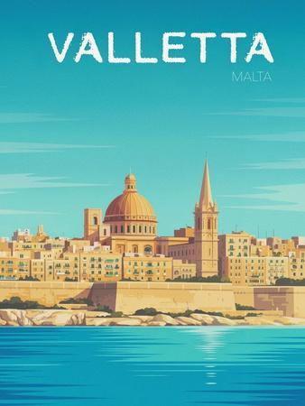 Valletta Travel Poster Giclee Print - Andreas Magnusson | AllPosters.com