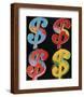 'Four Dollar Signs, c.1982 (blue, red, orange, yellow)' Posters - Andy ...