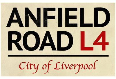 'Anfield Road L4 Liverpool Street Sign Poster' Poster | AllPosters.com