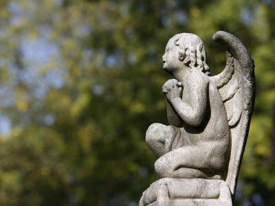 'Angel Sculpture at Pere Lachaise Cemetery, Paris, Ile De France ...