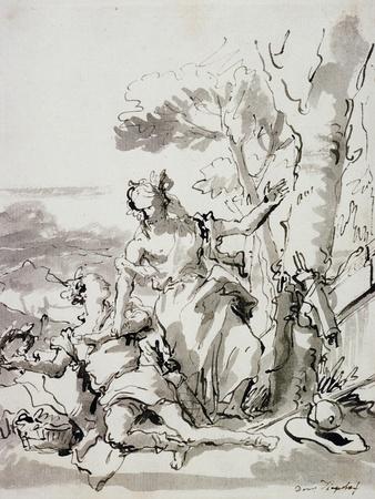 'Angelica and Medoro' Giclee Print - Domenico Tiepolo | AllPosters.com